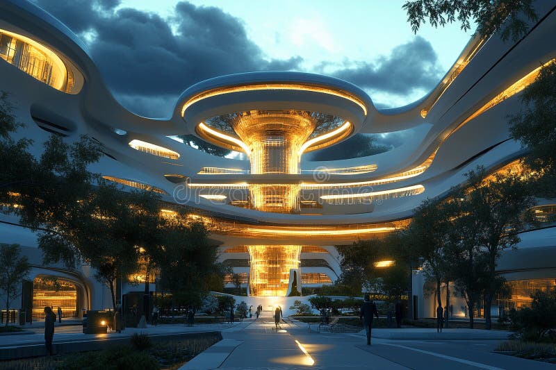Futuristic University Campus Designed Around Glowing Architecture and ...