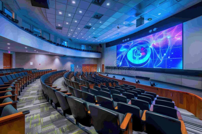 Futuristic University Lecture Hall with Advanced Digital Screen for ...