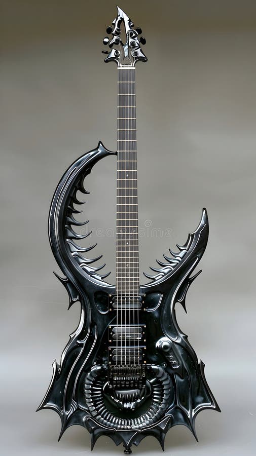 Futuristic Unusual Alien Rock Guitar Stock Illustration - Illustration ...