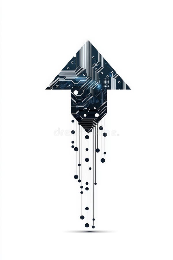 Futuristic Upward Arrow Circuit Board Symbolizing Technology and ...
