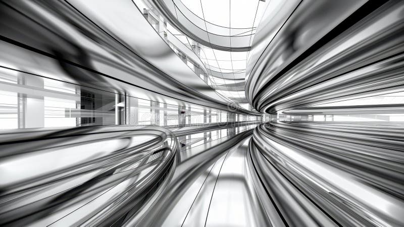 Futuristic Urban Architecture with Dynamic Speed Lines Stock ...