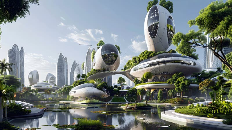 Futuristic Urban Design Sustainability Focused Stock Illustration ...