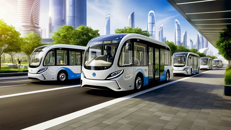 Futuristic Urban Electric Buses the Future of Public Transportation ...
