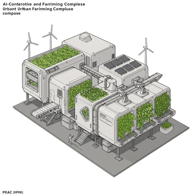 Futuristic Urban Farming Complex Features Modular, Rectangular Units ...