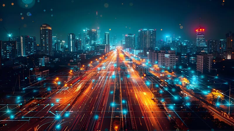 Futuristic Urban Grid: a Symphony of Lights & Tech. Concept Futuristic ...