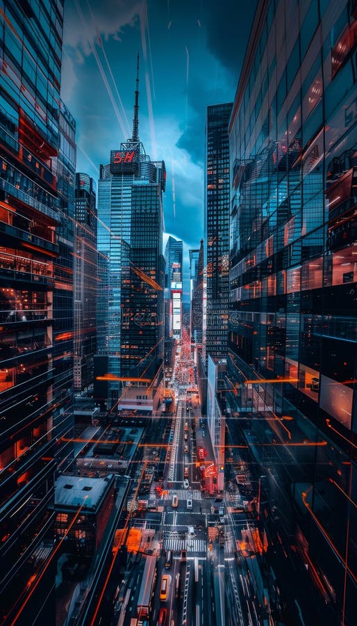 Futuristic Urban Landscape Featuring Advanced Technology and Fast 5g ...