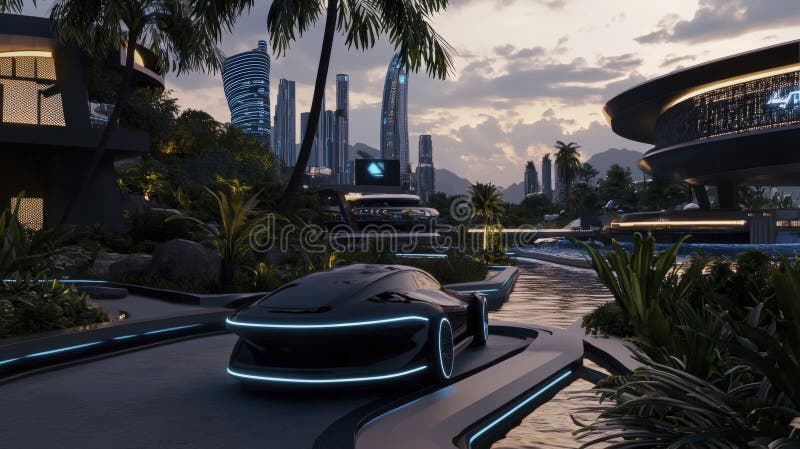 Futuristic Urban Layout with Ai-optimized Transportation Metropolis ...