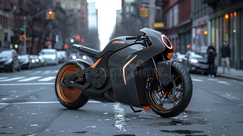 Futuristic Urban Mobility: Sustainable Motorcycle Created with ...