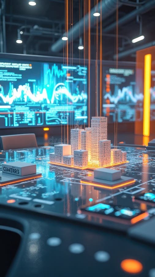 Futuristic Urban Planner Visualization with Holographic Smart City ...