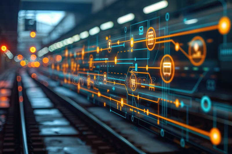 Futuristic Urban Transportation with Digital Interface in a Modern ...