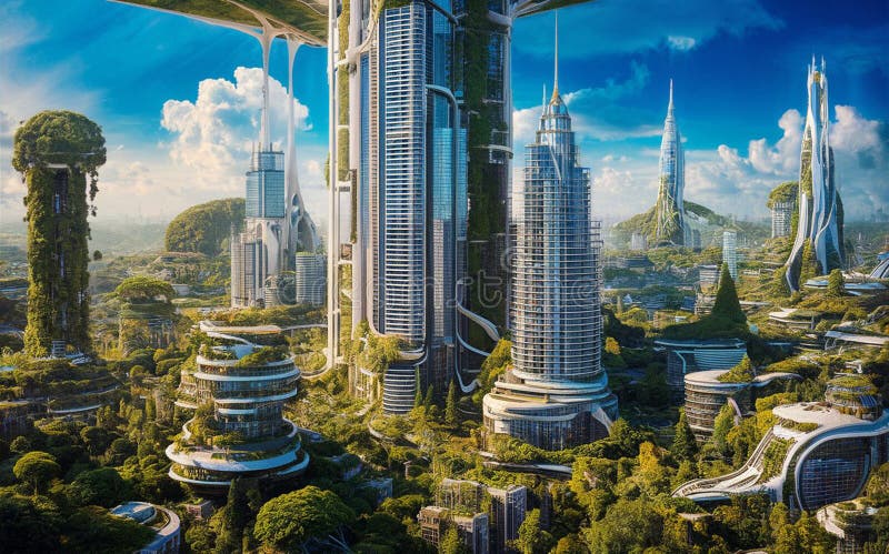 Futuristic Urban Utopia: a Harmony of Nature and Technology - Generated ...