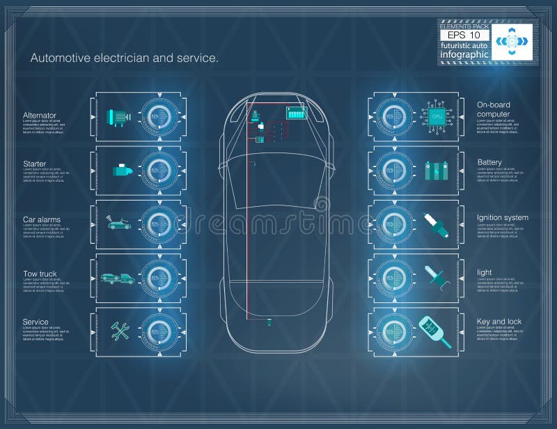 Cars Infographic Ui, Analysis and Diagnostics in the Hud Style. Modern ...