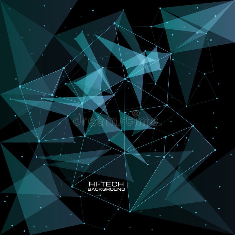 Futuristic User Interface. Abstract Polygonal Space Low Poly Dark ...