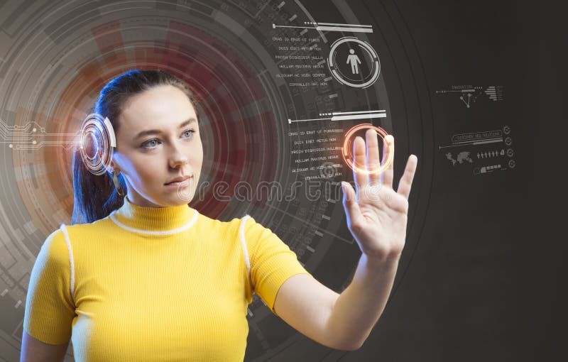 Attractive Young Woman Using New Technologies Stock Photo - Image of ... Attractive Young Woman Using New Technologies Stock Photo - Image of ...