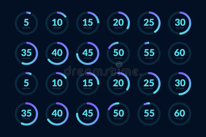Futuristic User Interface Count Icons. Virtual Watch Countdown Scifi ...