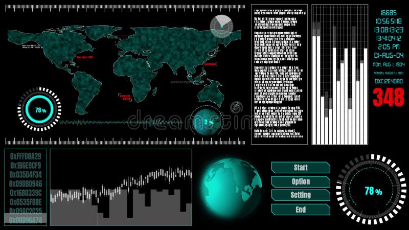 Futuristic User Interface Dashboard for Big Data Analytic in Information Chart Stock Video ...