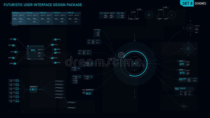 Futuristic User Interface Design Element Set 06 Stock Illustration ...