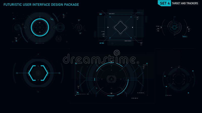 Futuristic User Interface Design Element Set 03 Stock Vector ...