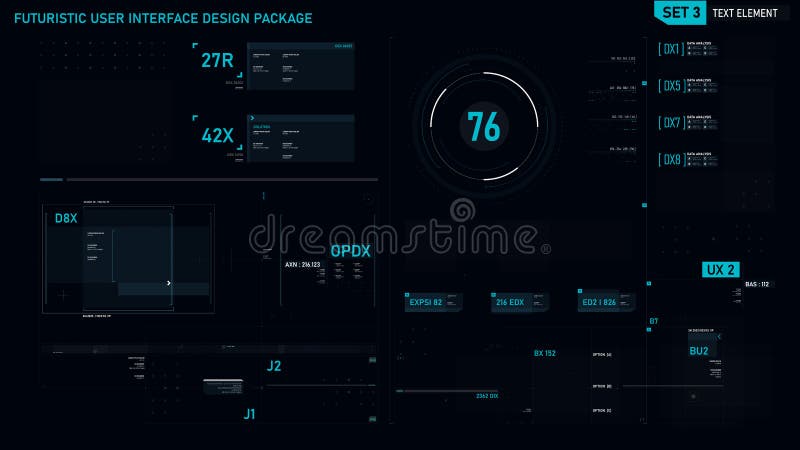 Futuristic User Interface Design Element Set 03 Stock Vector ...