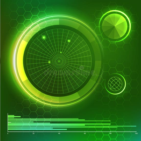 Futuristic User Interface. Green HUD Elements Set Stock Illustration ...