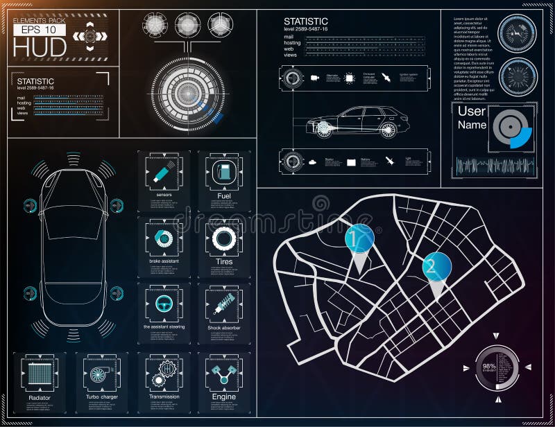 Futuristic User Interface. HUD UI. Abstract Virtual Graphic Touch User ...