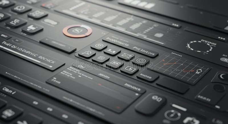 Futuristic User Interface Panel with Sleek, Black Design Featuring ...