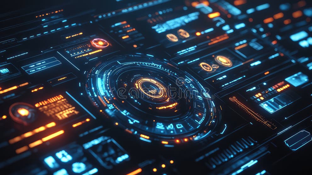 Futuristic User Interface Screen Displaying Digital Data Technology Stock Image - Image of ...