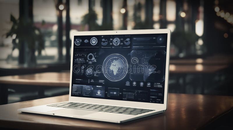 Futuristic User Interface Technology Online Concept, Generative AI ...