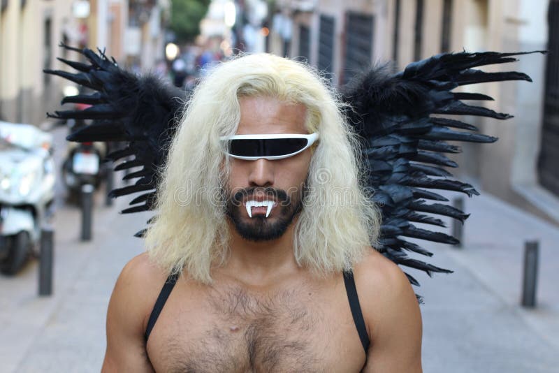 Futuristic Vampire Walking with Sunglasses Stock Photo - Image of ...