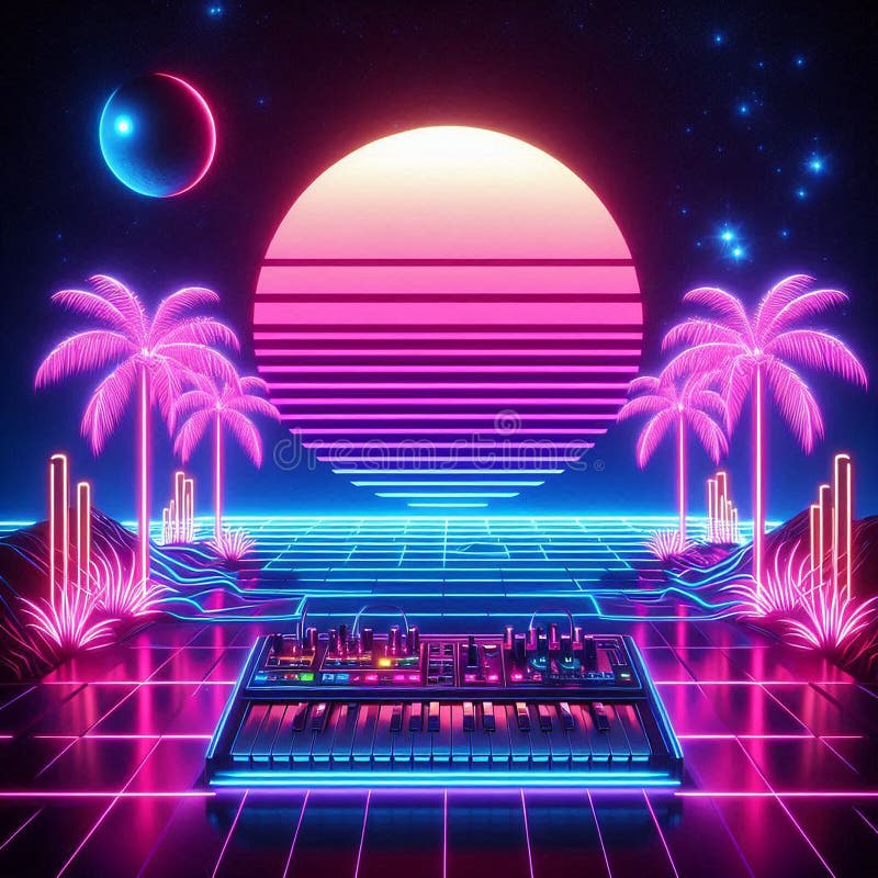 Futuristic vaporwave stock photo. Image of concert, theatre - 322643982
