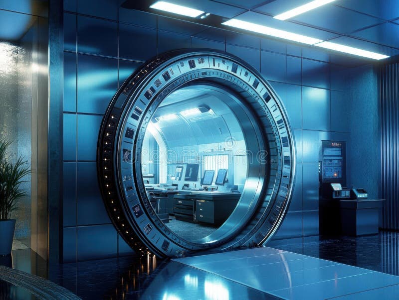 Futuristic Vault Door, Gateway To Secure Data and Advanced Technology ...