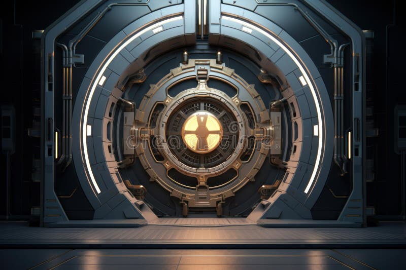 Futuristic Vault Door in a Secure Facility Stock Image - Image of control, facility: 318059477