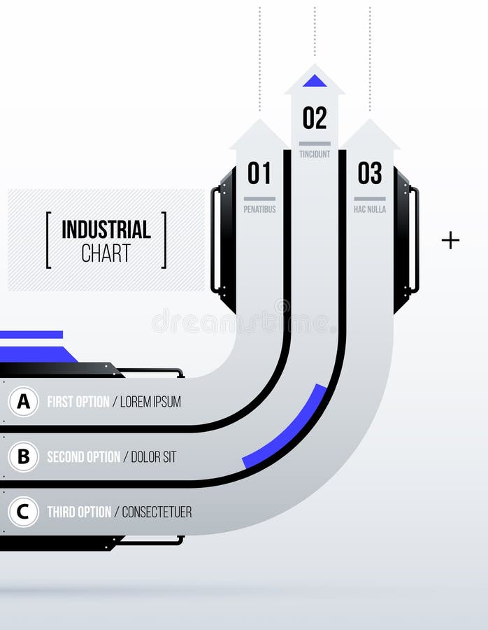 Futuristic Vector Chart with Three Round Stripes in Clean Hi-tech ...