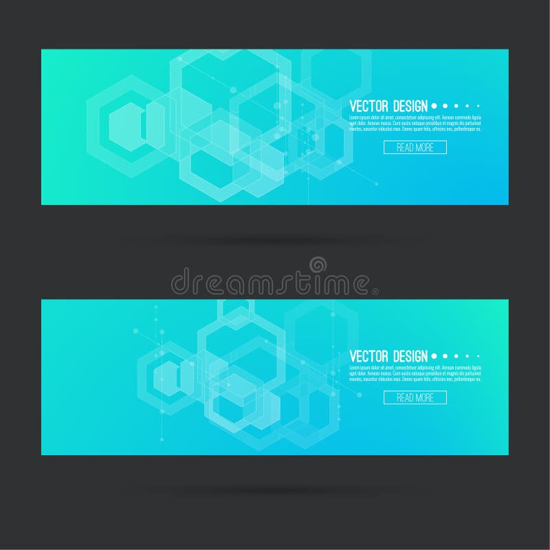 Futuristic Header Frame Design with Abstract Shapes and Drops of Colors ...