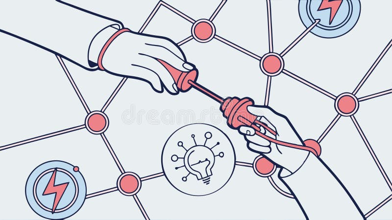 Blockchain Network with Interconnected Ideas, Innovation, Vector Design ...