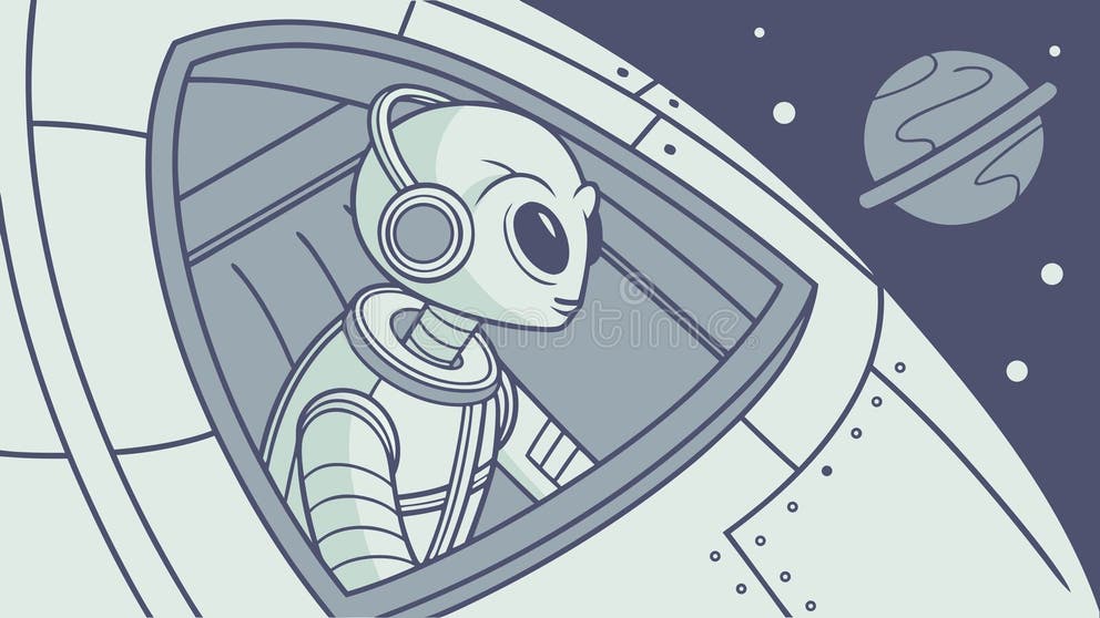 Alien Spaceship Pilot, Space Exploration Futuristic Travel Design ...