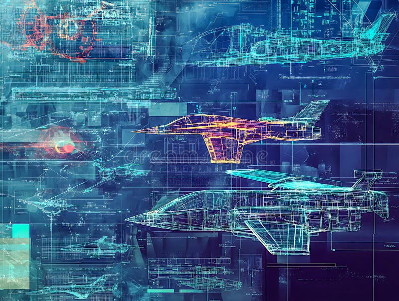 Futuristic Vehicle Blueprints, Ai Generated Stock Illustration ...