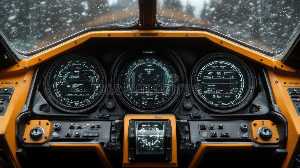 Futuristic Vehicle Cockpit Display Stock Illustration - Illustration of ...