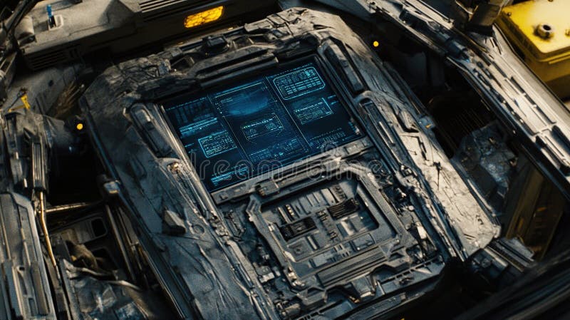 Futuristic Vehicle Console, Displaying Data, Post-apocalyptic Setting ...