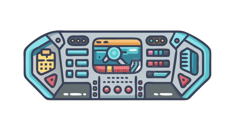 Futuristic Vehicle Dashboard with Digital Displays, Vector Design ...