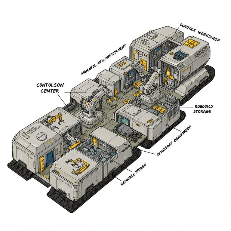 Futuristic Vehicle Design Featuring Multiple Interconnected Modules ...