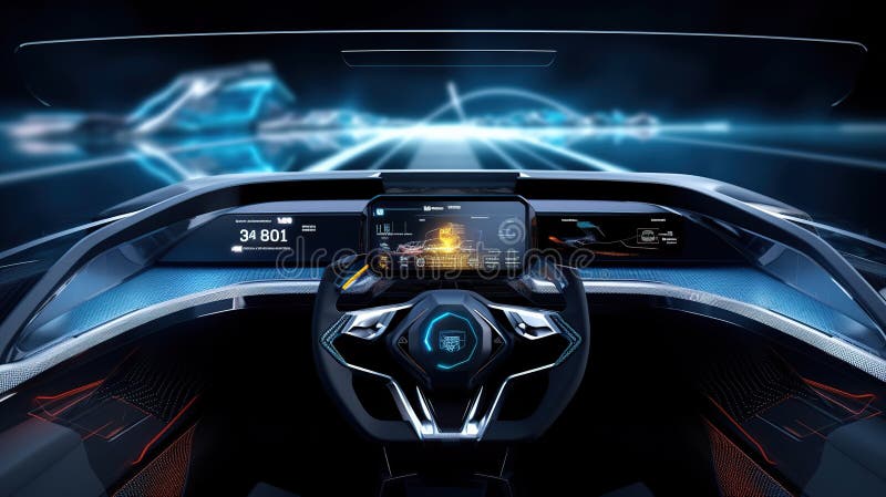 Futuristic Vehicle and Graphical User Interface Stock Photo - Image of ...