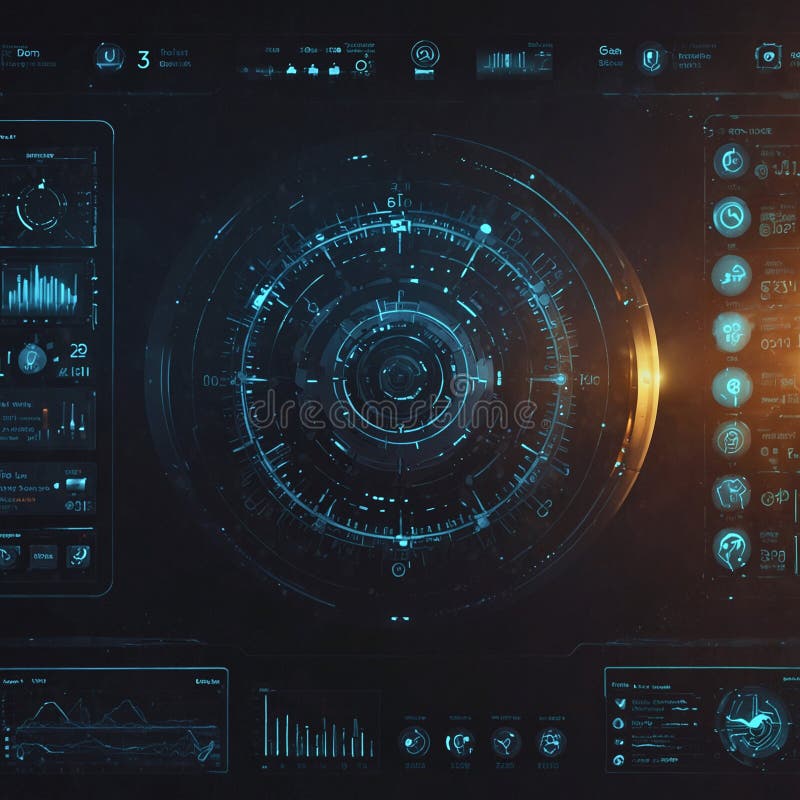 Futuristic Vehicle and Graphical User Interface. Stock Illustration ...