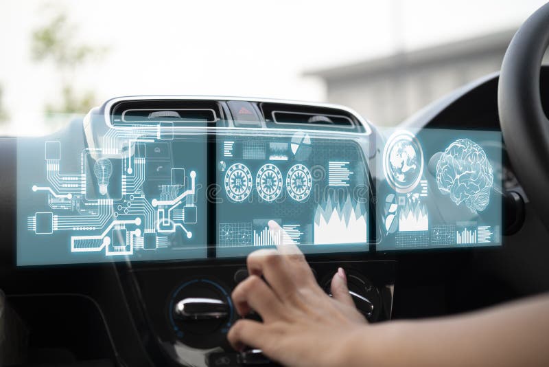 Futuristic Vehicle and Graphical User Interface. Intelligent Car ...