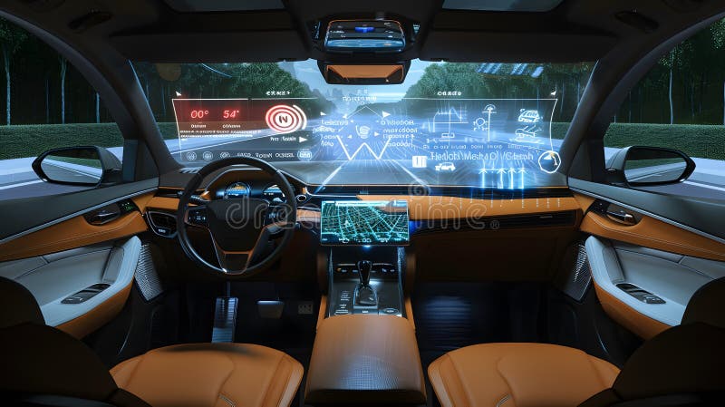 Futuristic Vehicle Interior with Advanced Technology Stock Illustration ...