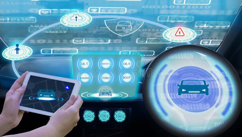 Futuristic Vehicle Smart Car Cockpit,graphic User InterfaceGUIdigital ...