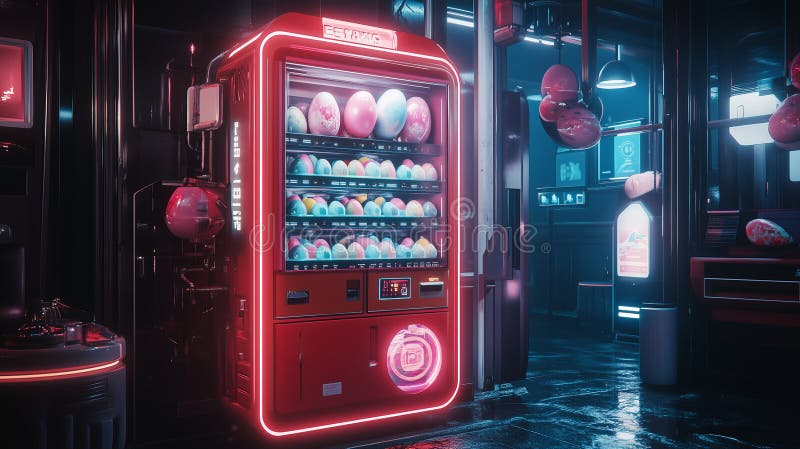 Colorful Neon Lit Vending Machine Display Stock Photos - Free & Royalty ...