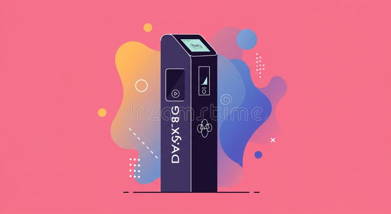 Futuristic Vending Machine with a Sleek, Rectangular Design on a ...