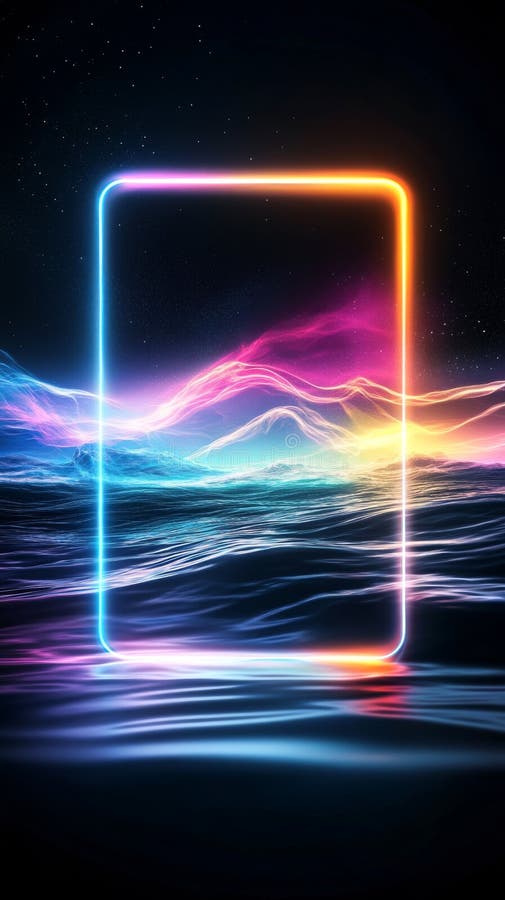 Futuristic Vertical Digital Backdrop with Vibrant Colors and Flowing ...