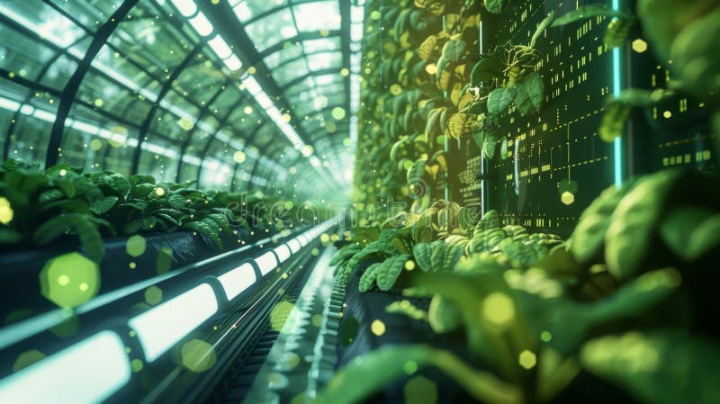Futuristic Vertical Farm Growing Crops with Advanced Technology Stock ...